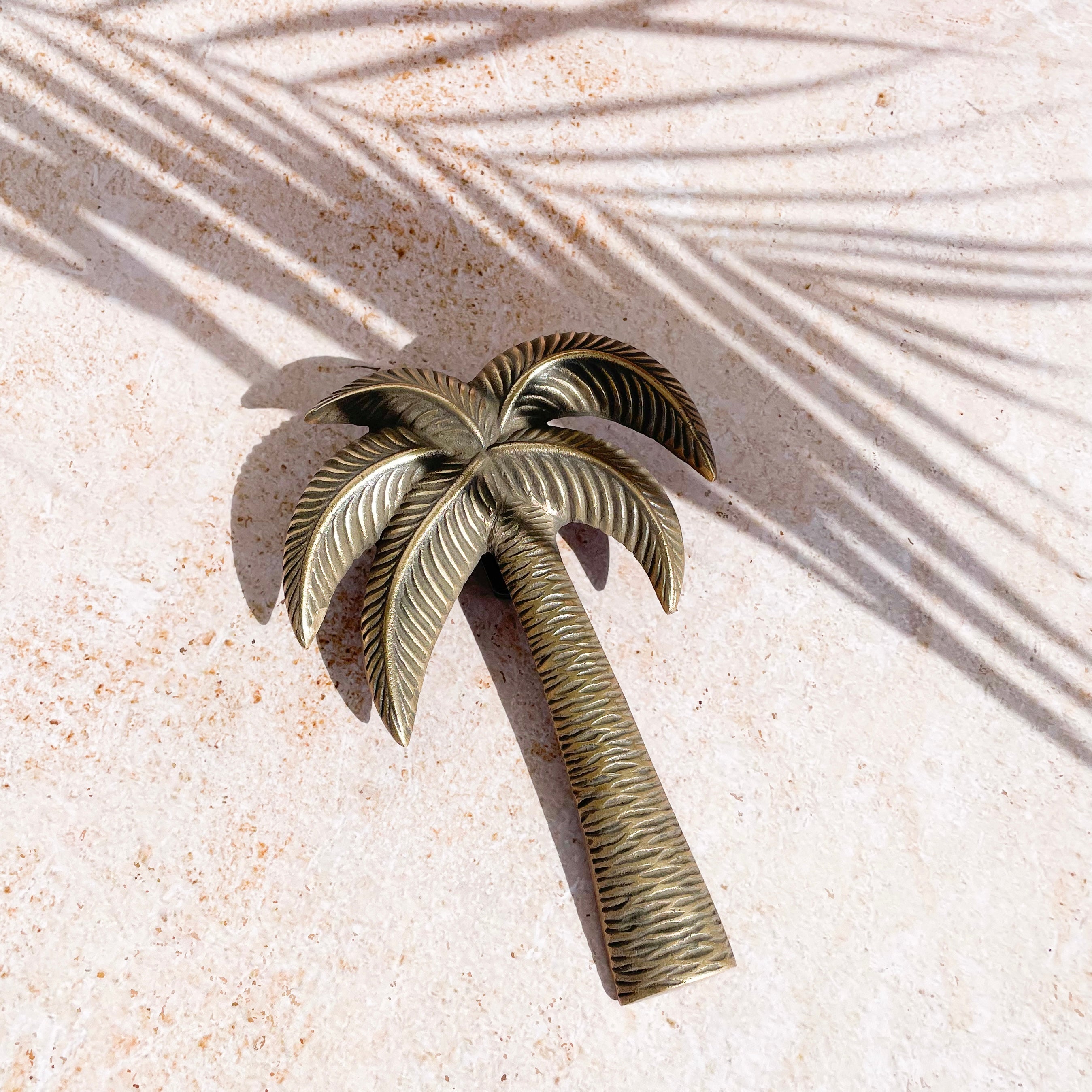 Bahamas Brass Palm Tree Door Knocker - Antique Brass
