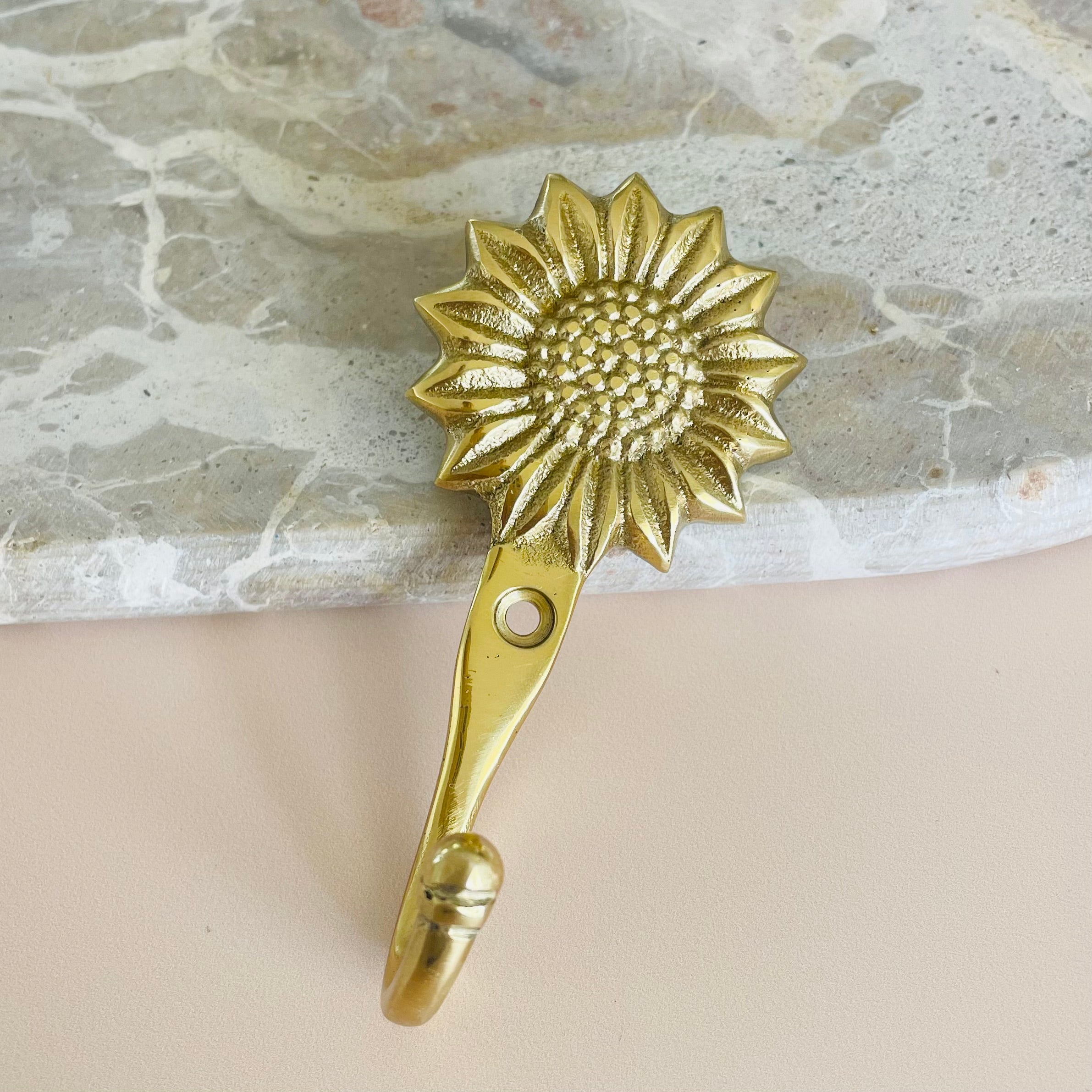 Small Sunflower Fields Hook - Brushed Gold