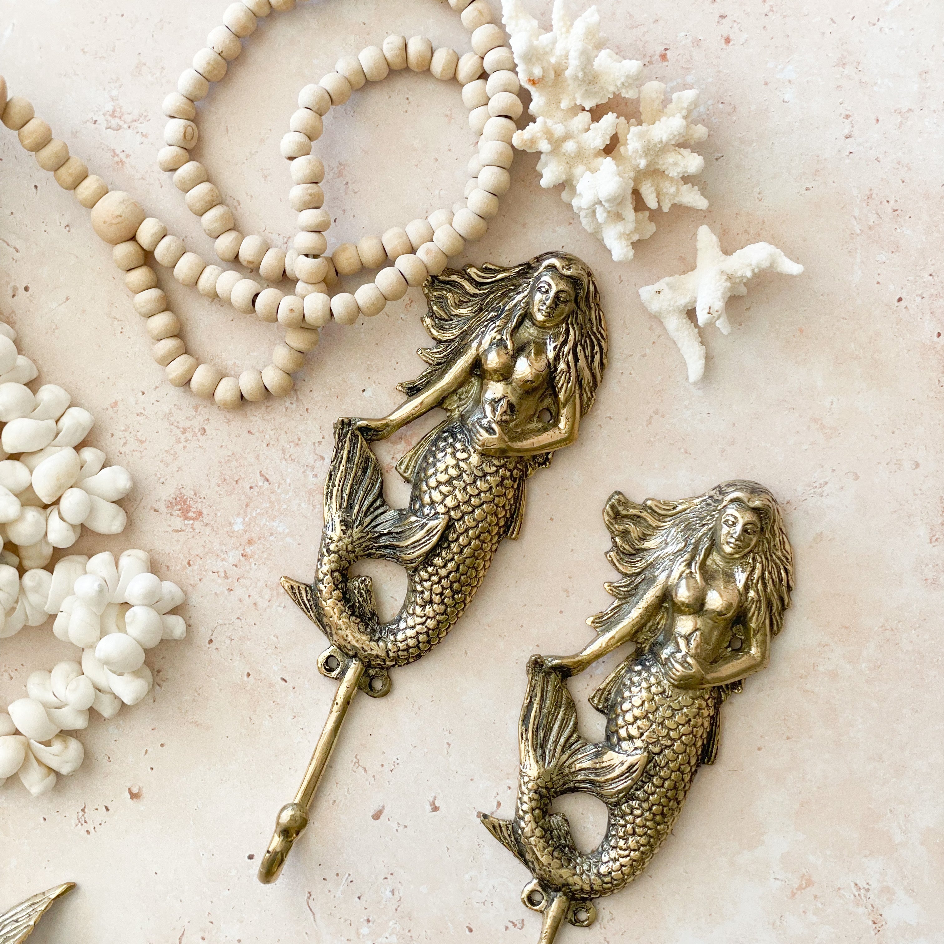 Large Mermaid Hook - Brushed Gold – Coral and Brass