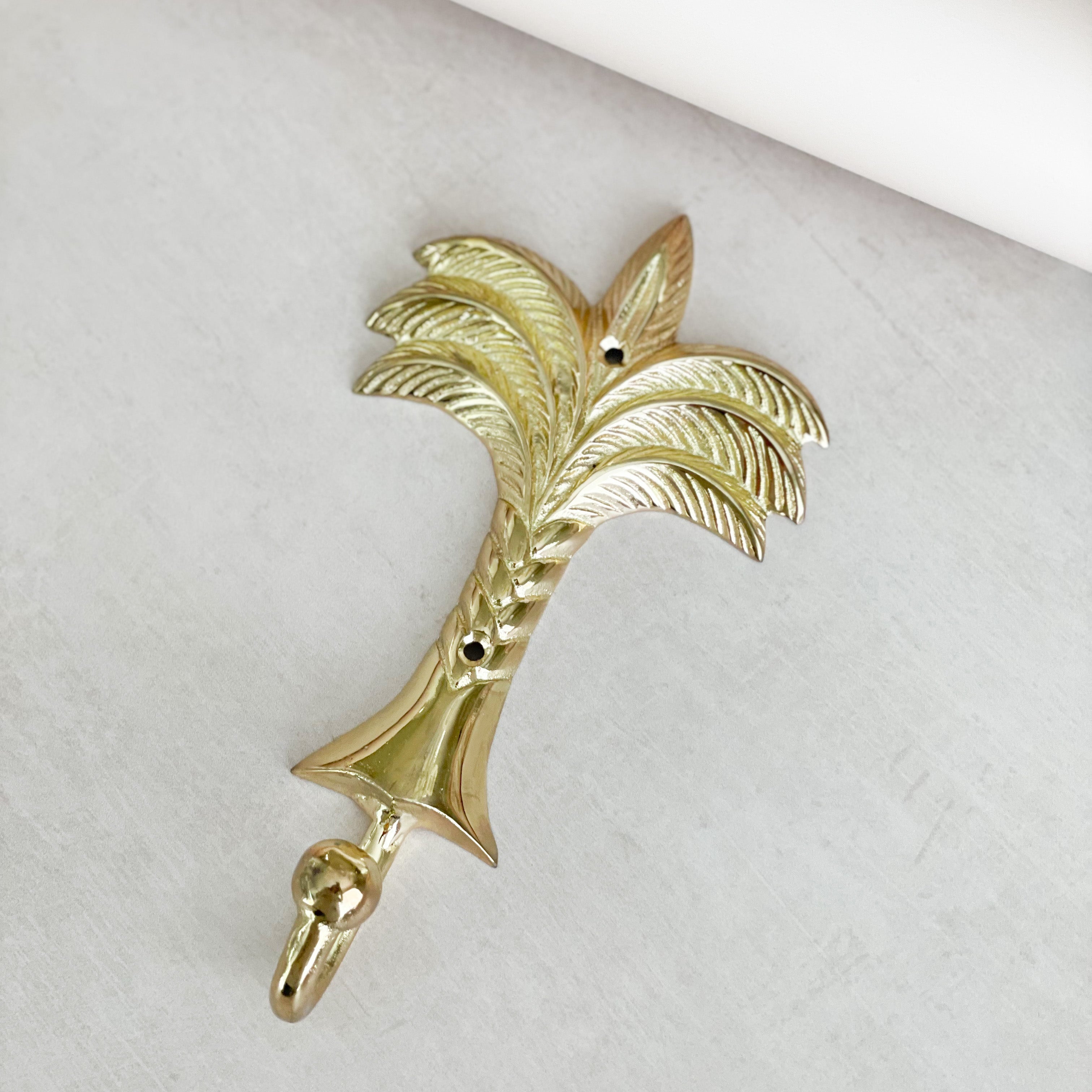 Large Palm Tree Hook - Brushed Gold